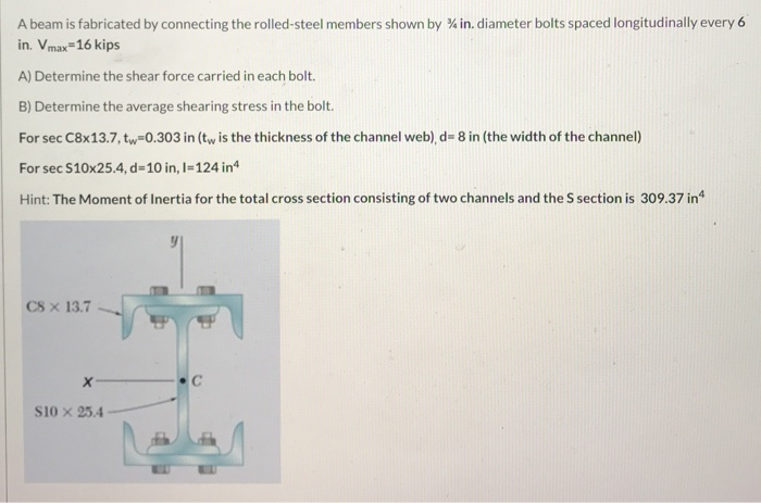 Solved A beam is fabricated by connecting the rolled-steel | Chegg.com