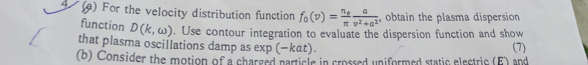 Solved (a) ﻿For the velocity distribution function | Chegg.com