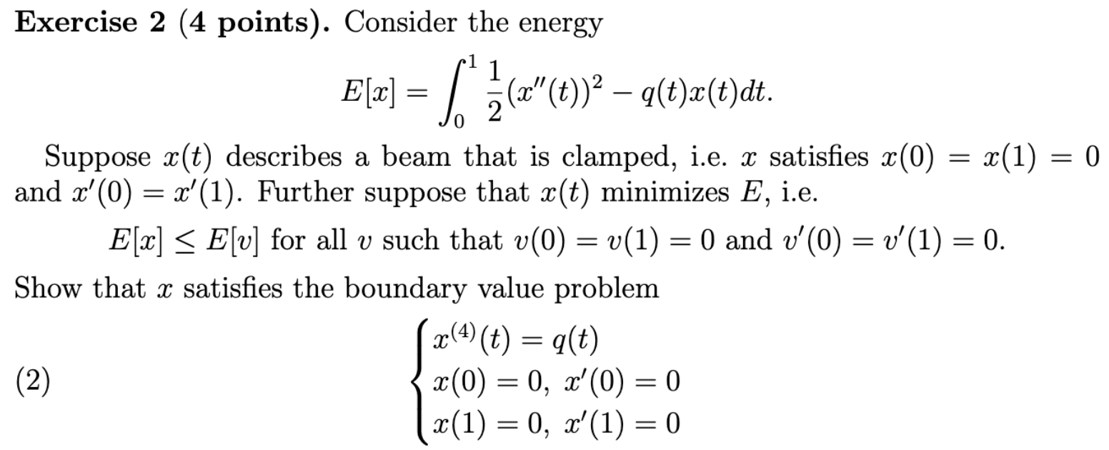 Solved Exercise 2 ( 4 ﻿points). ﻿Consider the | Chegg.com