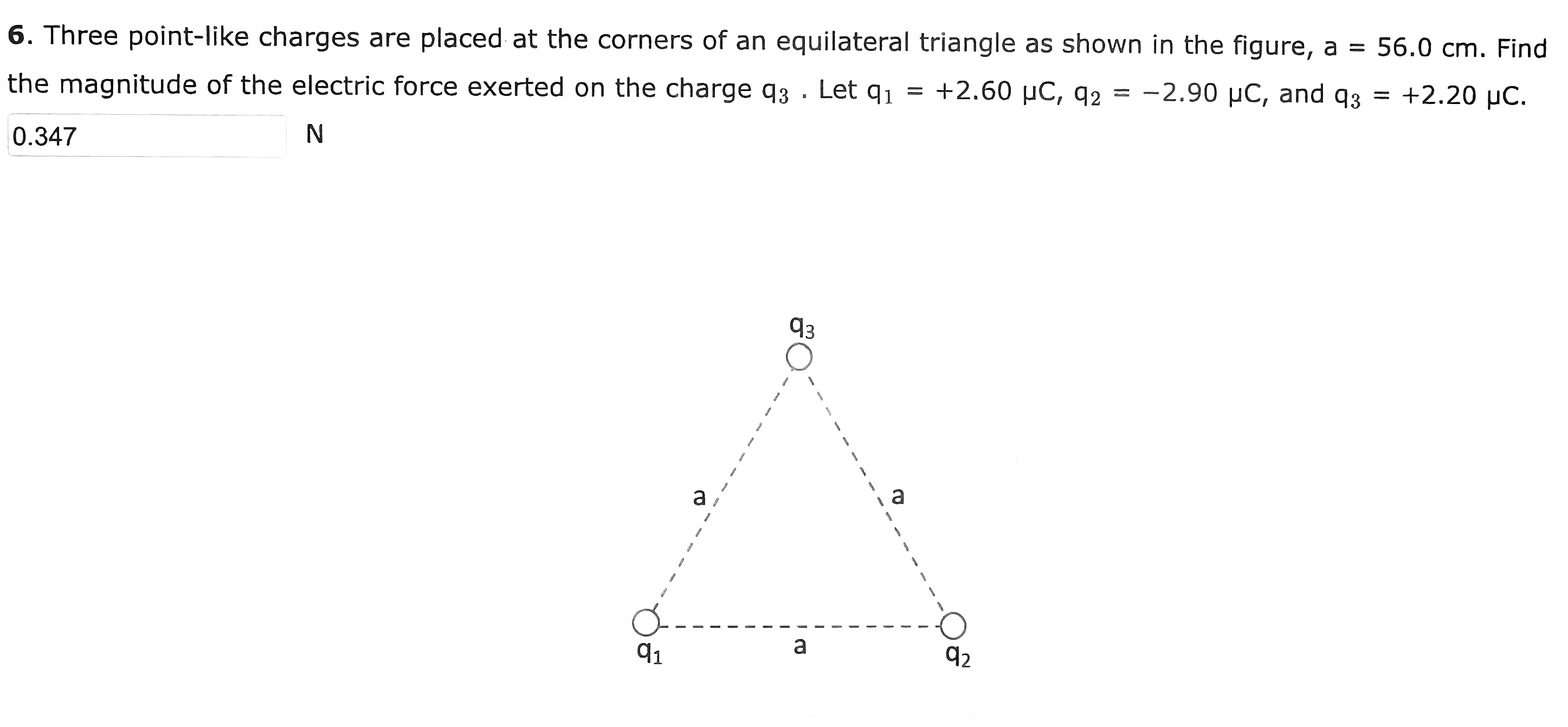 Solved Three point-like charges are placed at the corners of | Chegg.com