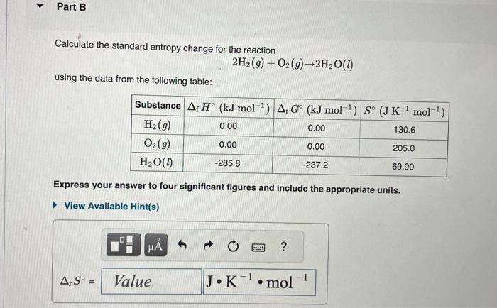Solved Predict the sign of the entropy change, ΔrS∘, for | Chegg.com