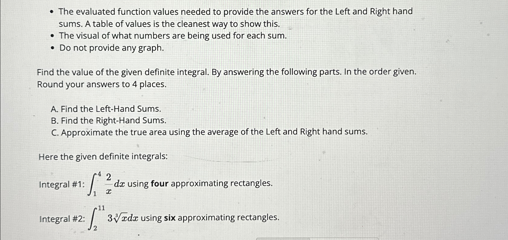 Solved The evaluated function values needed to provide the | Chegg.com