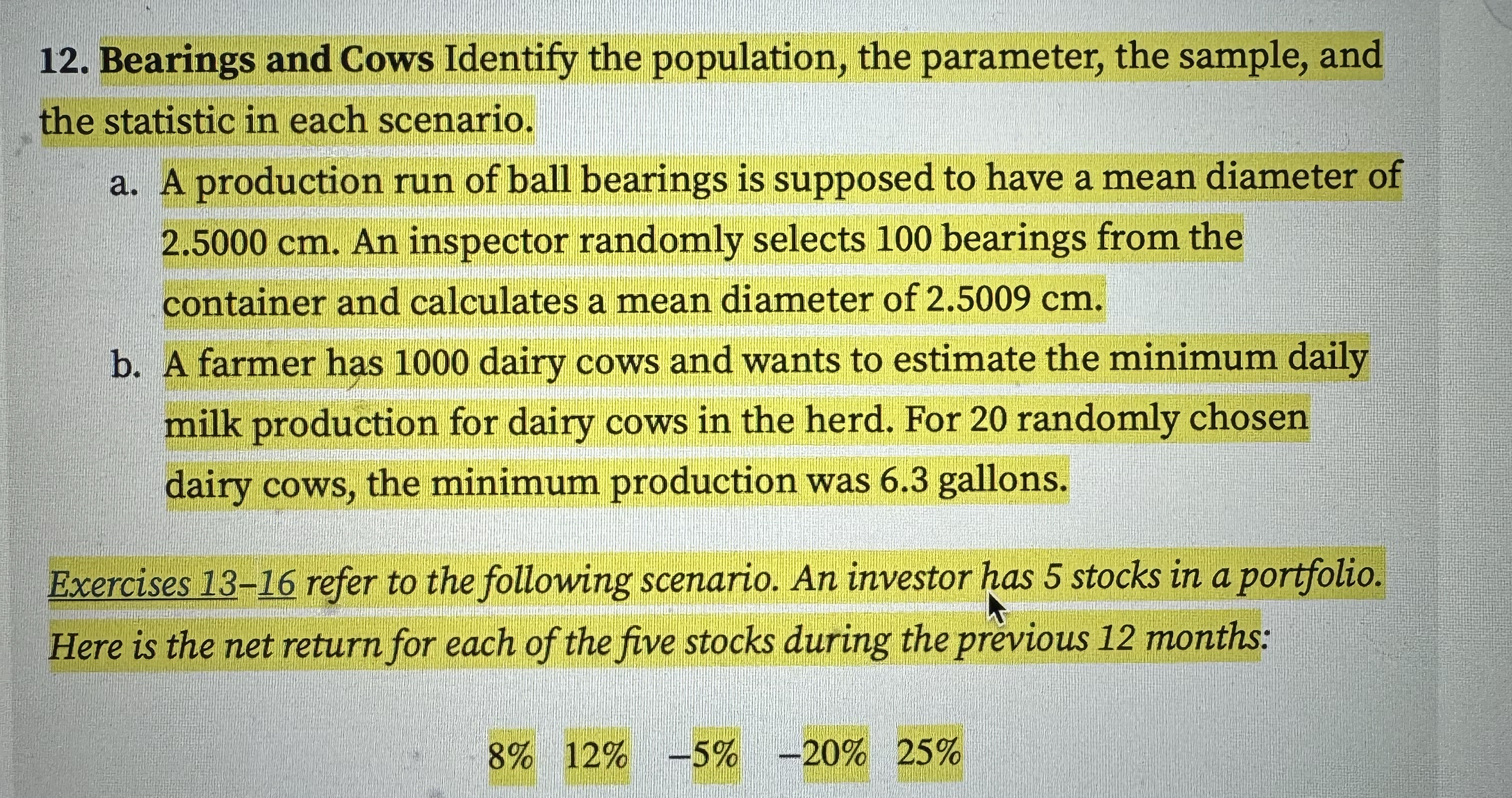 Solved Bearings and Cows Identify the population, the | Chegg.com