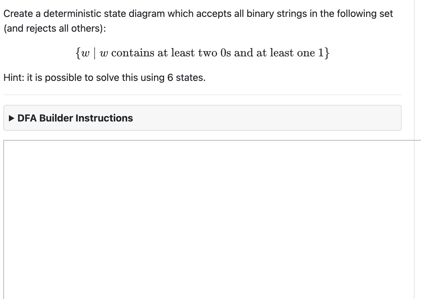 Solved Create a deterministic state diagram which accepts | Chegg.com