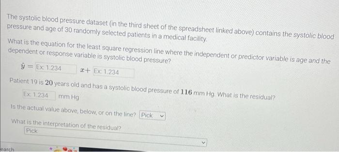 Solved The systolic blood pressure dataset (in the third | Chegg.com
