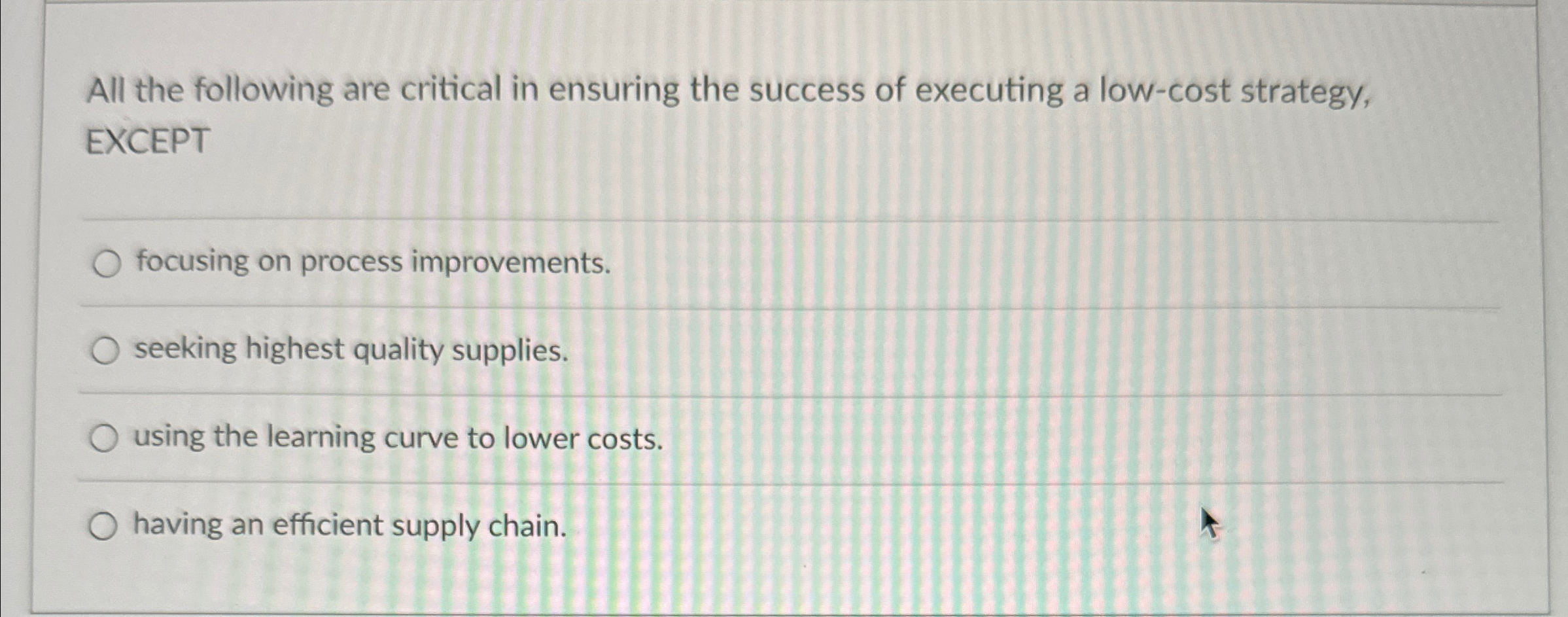 Solved All the following are critical in ensuring the | Chegg.com