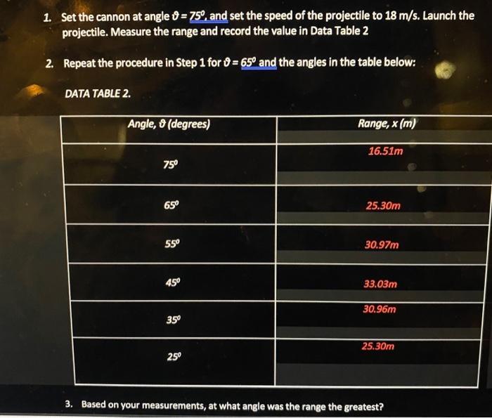 Solved For the angles in part B, calculate range x using the | Chegg.com