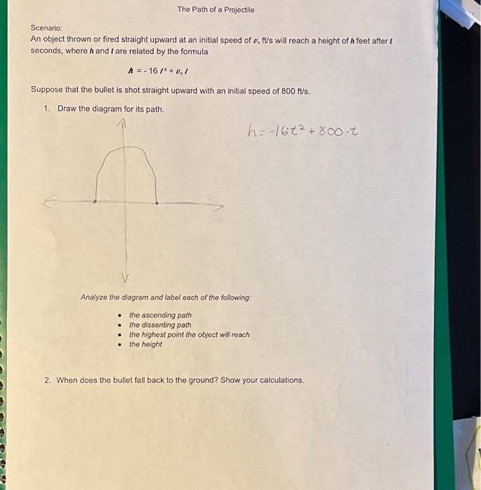 Solved Scenario: An object thrown or fired straight upward | Chegg.com