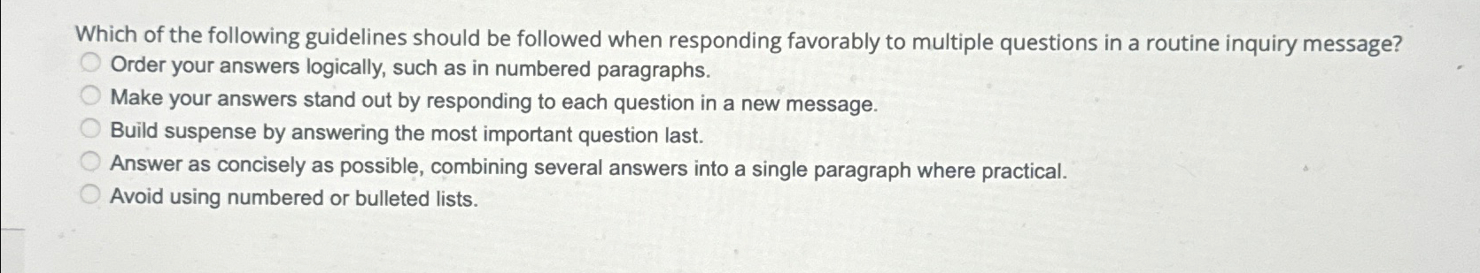 Solved Which of the following guidelines should be followed | Chegg.com