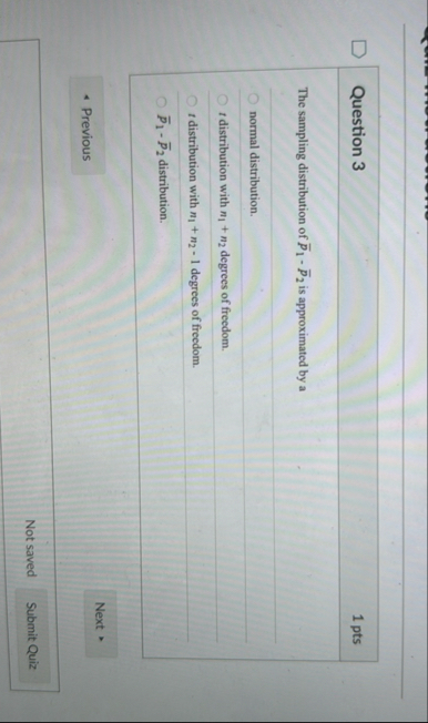 Solved Question 31 ﻿ptsThe sampling distribution of | Chegg.com