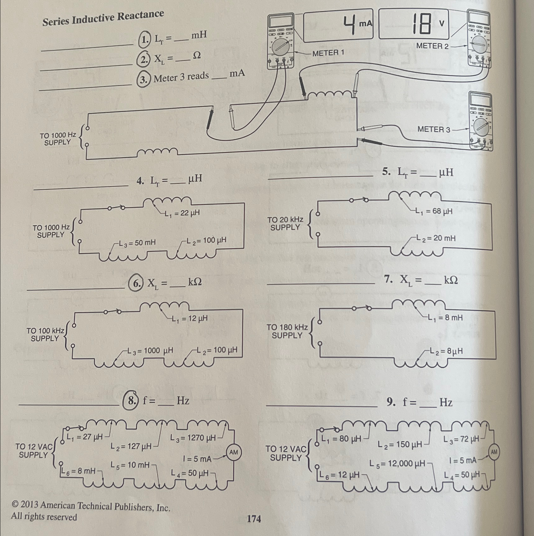 Solved Series Inductive Reactance(1.) LT= mH(2.) xL= Ω3. | Chegg.com