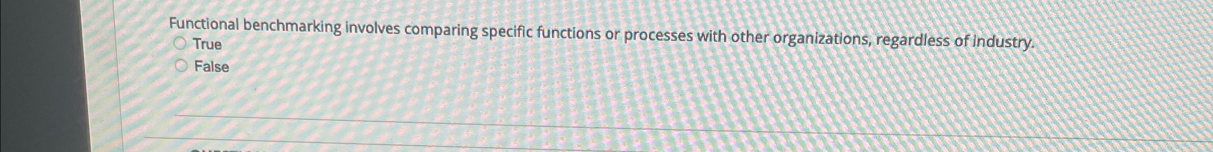 Solved Functional benchmarking involves comparing specific | Chegg.com