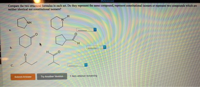 Solved (References Compare the two structural formulas in | Chegg.com