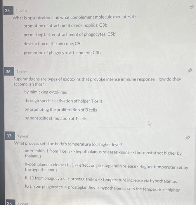 Solved 1 point What is opsonization and what complement | Chegg.com