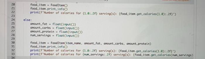 Solved Complete the FoodI tem class by adding a constructor | Chegg.com