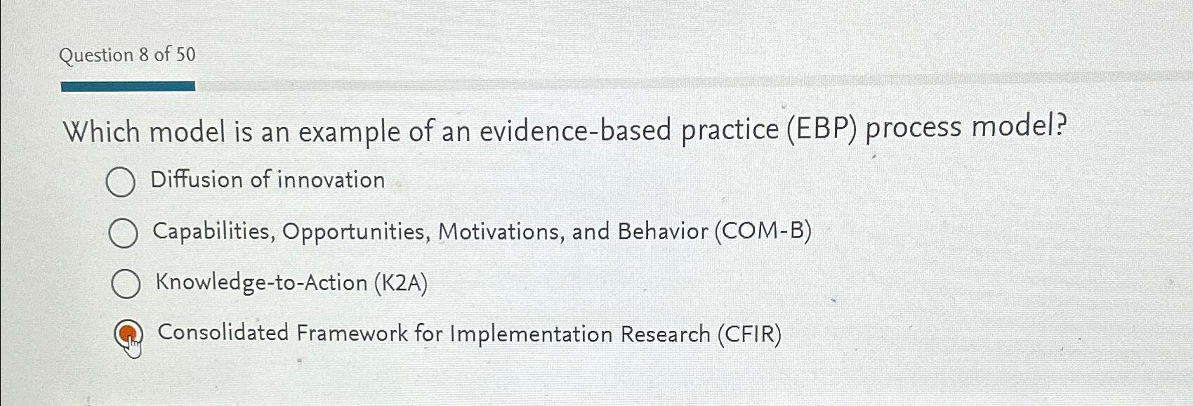 Solved Question 8 ﻿of 50Which model is an example of an | Chegg.com