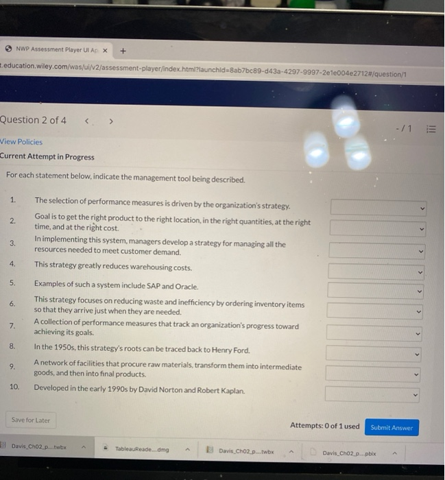 > NWP Assessment Player UI AD X + | Chegg.com