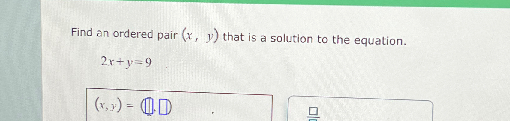 Solved Find an ordered pair (x,y) ﻿that is a solution to the | Chegg.com