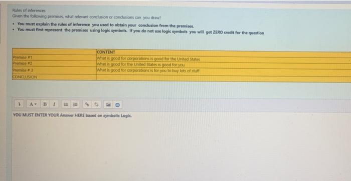 Solved Rules of inferences Given the following premises what | Chegg.com
