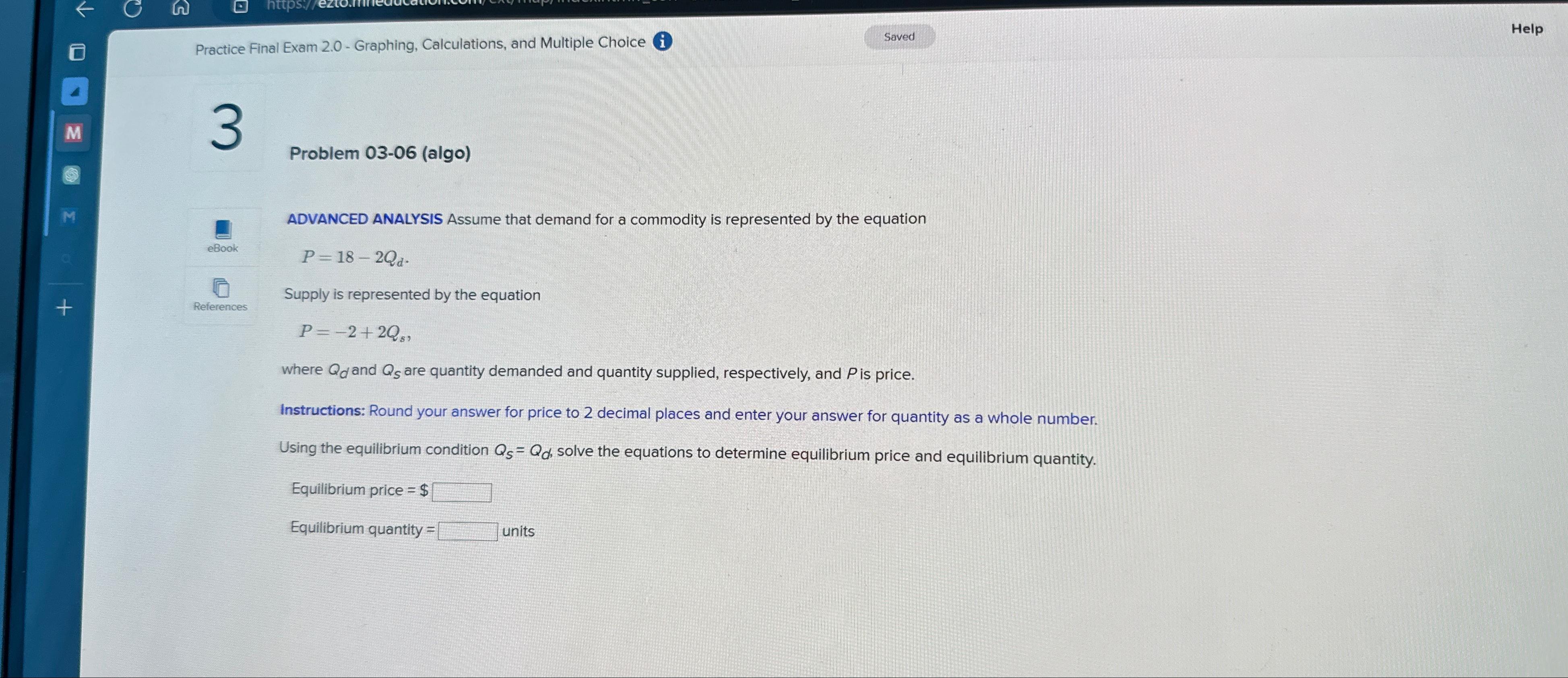 Solved Practice Final Exam 2.0 - ﻿Graphing, Calculations, | Chegg.com