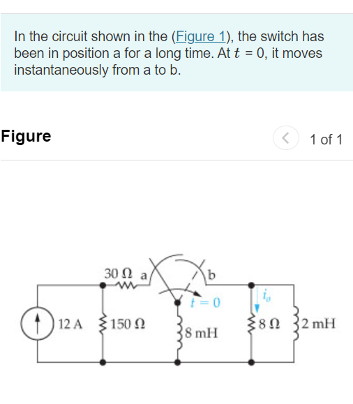 Solved In the circuit shown in the (Figure 1), ﻿the switch | Chegg.com