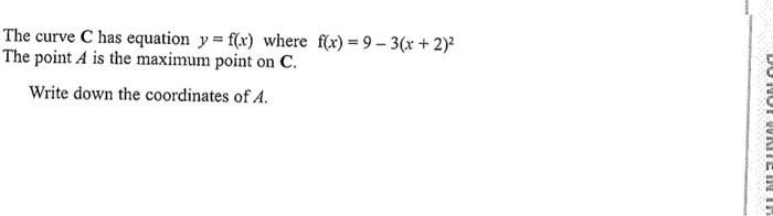 Solved The curve C has equation y = f(x) where f(x) = 9 - | Chegg.com