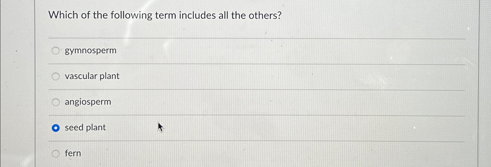 Solved Which of the following term includes all the | Chegg.com