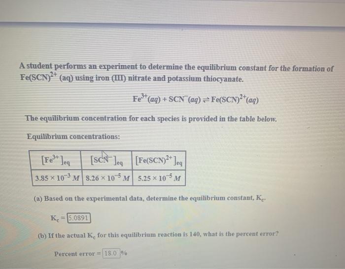 Solved A student performs an experiment to determine the | Chegg.com
