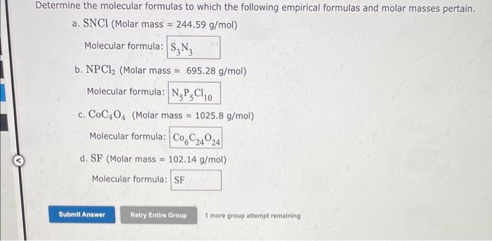 [solved] V Determine The Molecular Formulas To Which The Fo