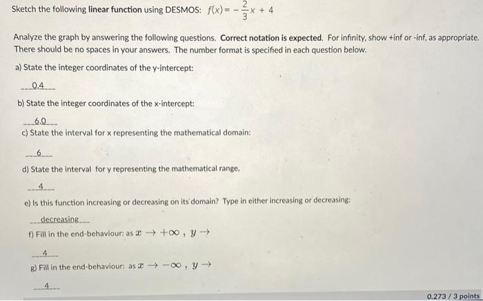 Solved Sketch the following linear function using DESMOS: | Chegg.com