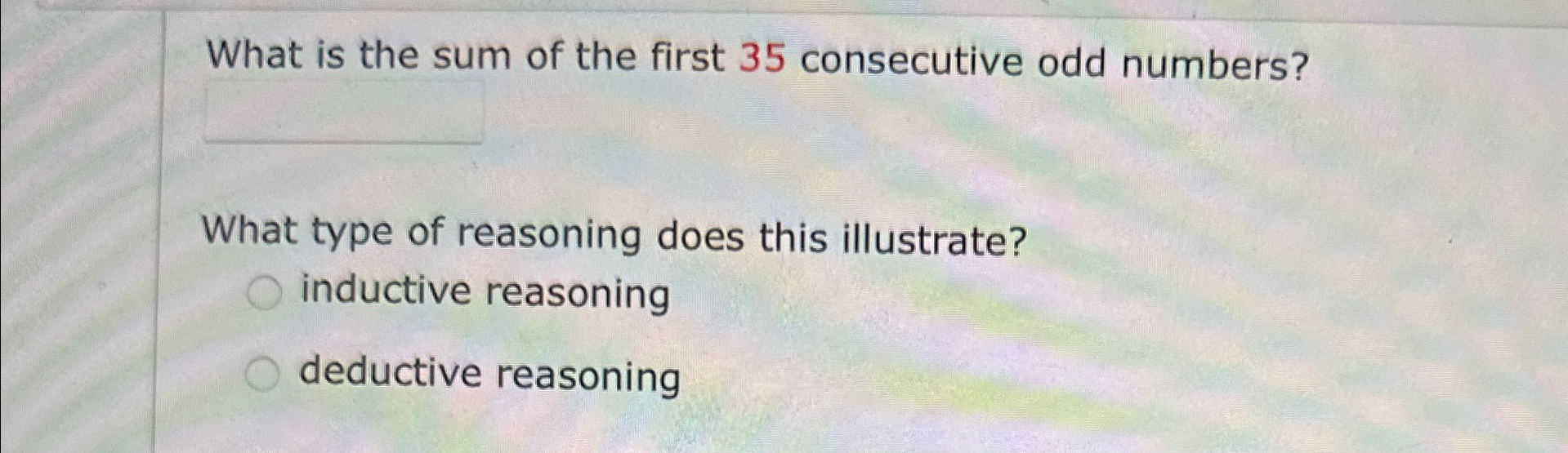 Solved What is the sum of the first 35 ﻿consecutive odd | Chegg.com