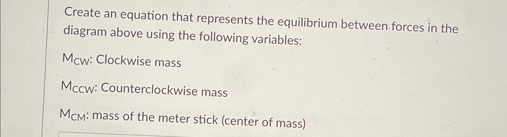 Create an equation that represents the equilibrium | Chegg.com
