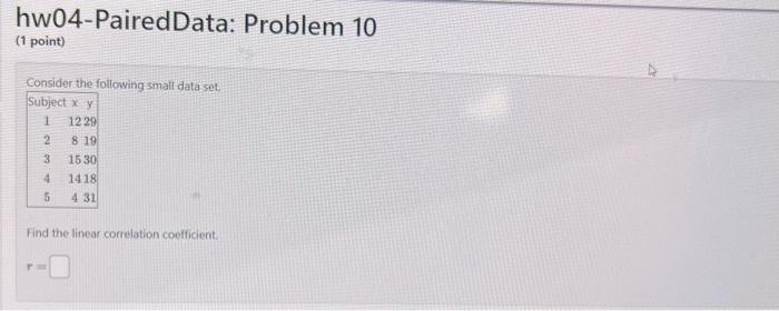 Solved hw04-PairedData: Problem 10 (1 point) Consider the | Chegg.com