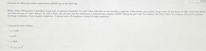 Solved Calculate the defects pet milliog epperturities | Chegg.com