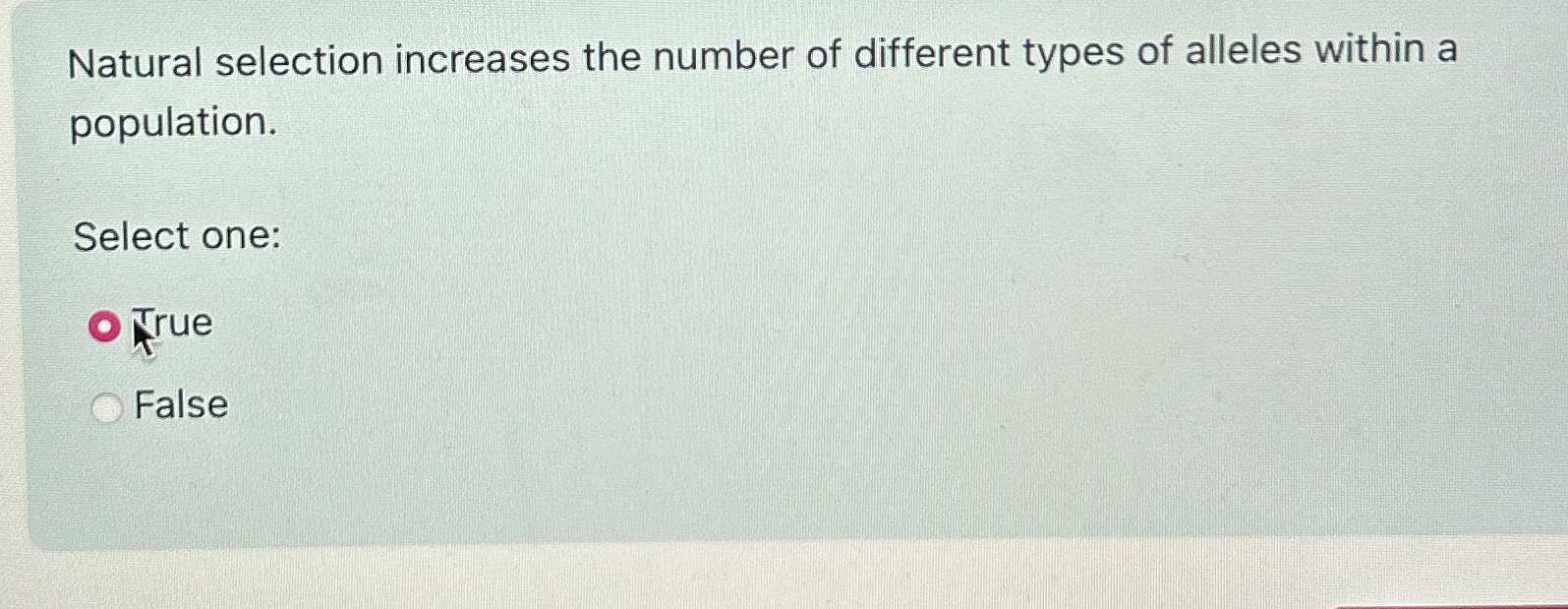 Solved Natural selection increases the number of different | Chegg.com