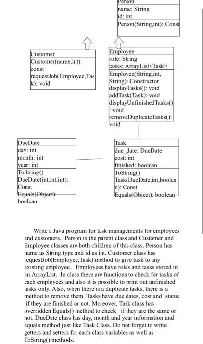 Solved Person name: String id: int Person(String,int): Const | Chegg.com