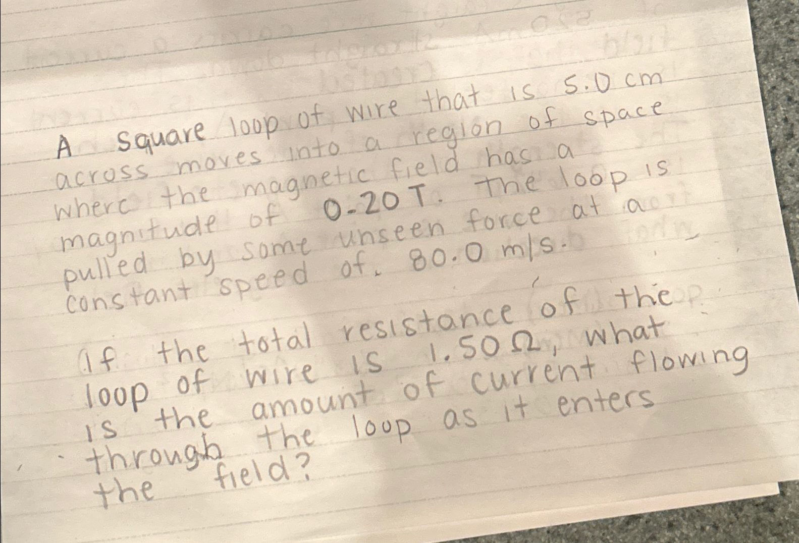 Solved A square loop of wire that is 5.0cm ﻿across moves | Chegg.com