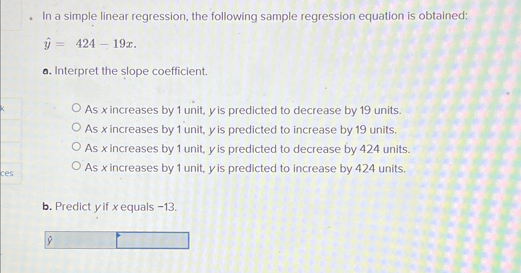 Solved In a simple linear regression, the following sample | Chegg.com