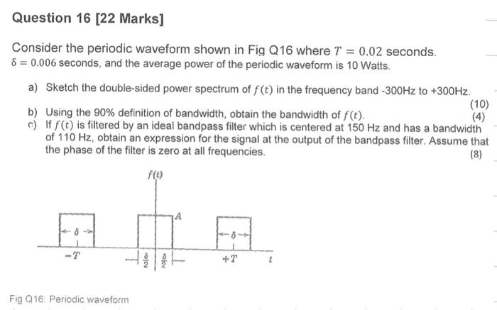 Solved Question 16 [22 Marks] Consider the periodic waveform | Chegg.com