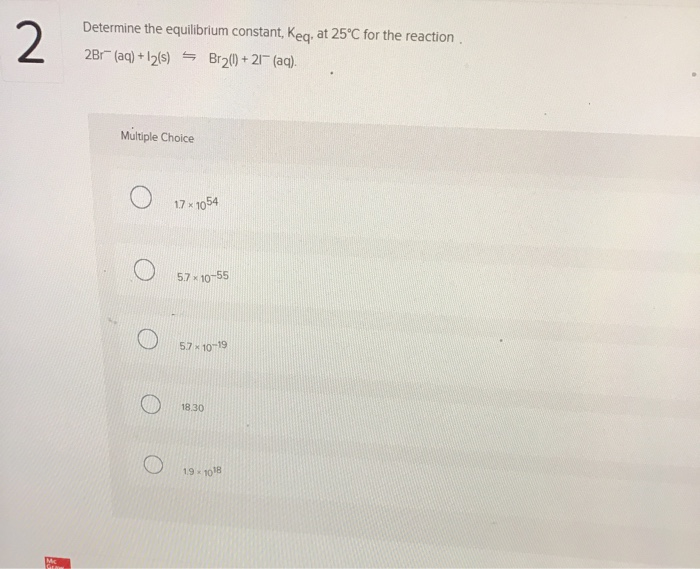 Solved 2 Determine the equilibrium constant, Keq, at 25°C | Chegg.com