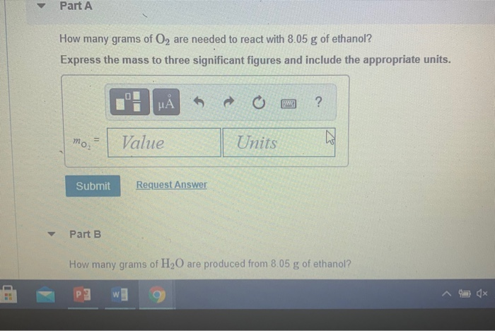Solved Part A How many grams of O2 are needed to react with | Chegg.com