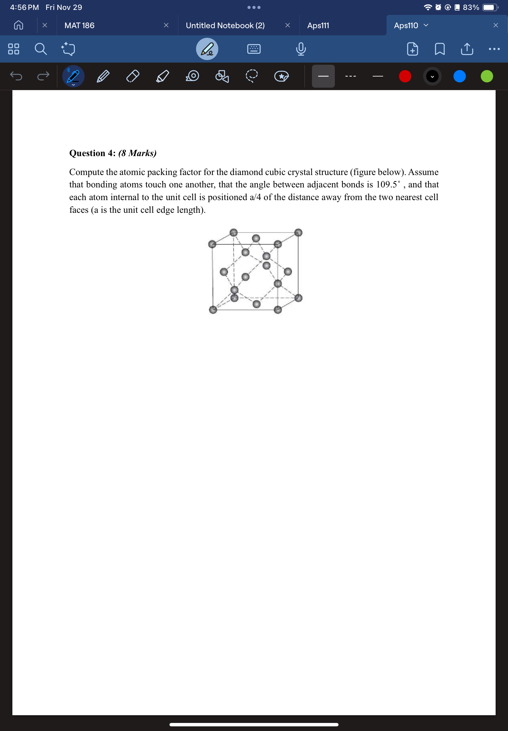 Solved Question 4: (8 ﻿Marks)Compute the atomic packing | Chegg.com