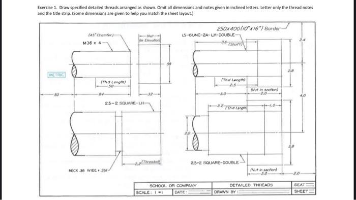 Solved Exercise 1. Draw specified detailed threads arranged | Chegg.com