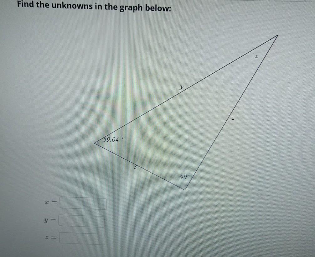 Solved Find the unknowns in the graph below: r $19.04. 00 y | Chegg.com