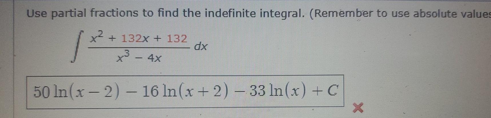 Solved Use partial fractions to find the indefinite | Chegg.com