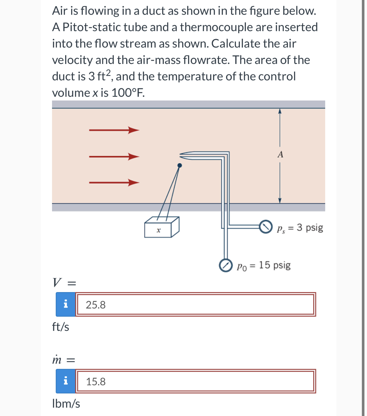 Solved Air is flowing in a duct as shown in the figure | Chegg.com