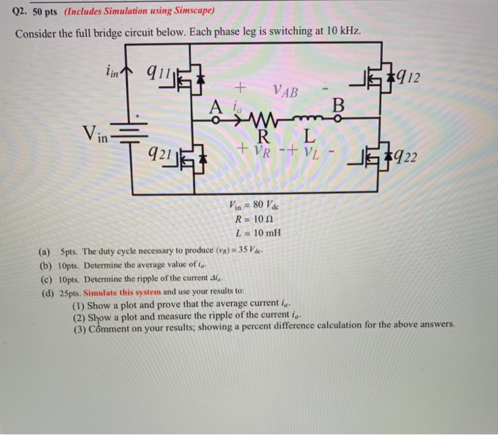 Solved Q2. 50 pts (Includes Simulation using Simscape) | Chegg.com