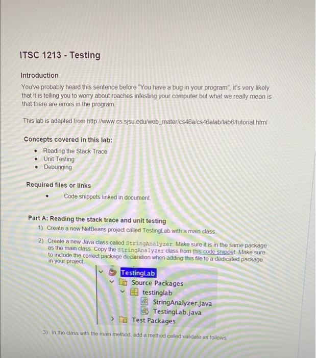 ITSC 1213 - Testing Introduction You've probably | Chegg.com