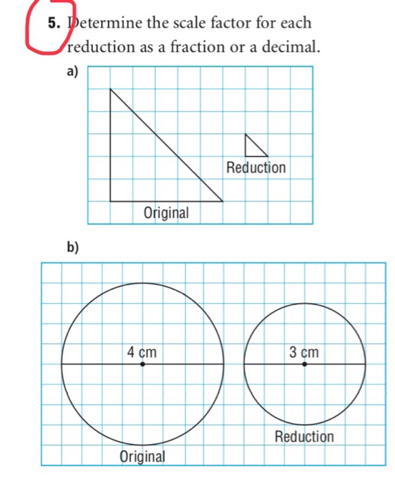 Solved 5. Determine the scale factor for each reduction as a | Chegg.com