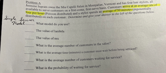 Solved Problem AJasmine Ingram owns the Mia Capelli Salon in | Chegg.com
